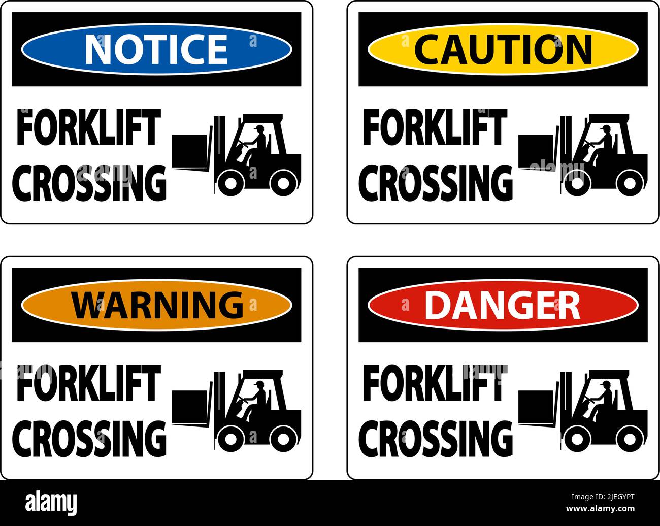 Forklift Crossing Sign On White Background Stock Vector Image & Art - Alamy
