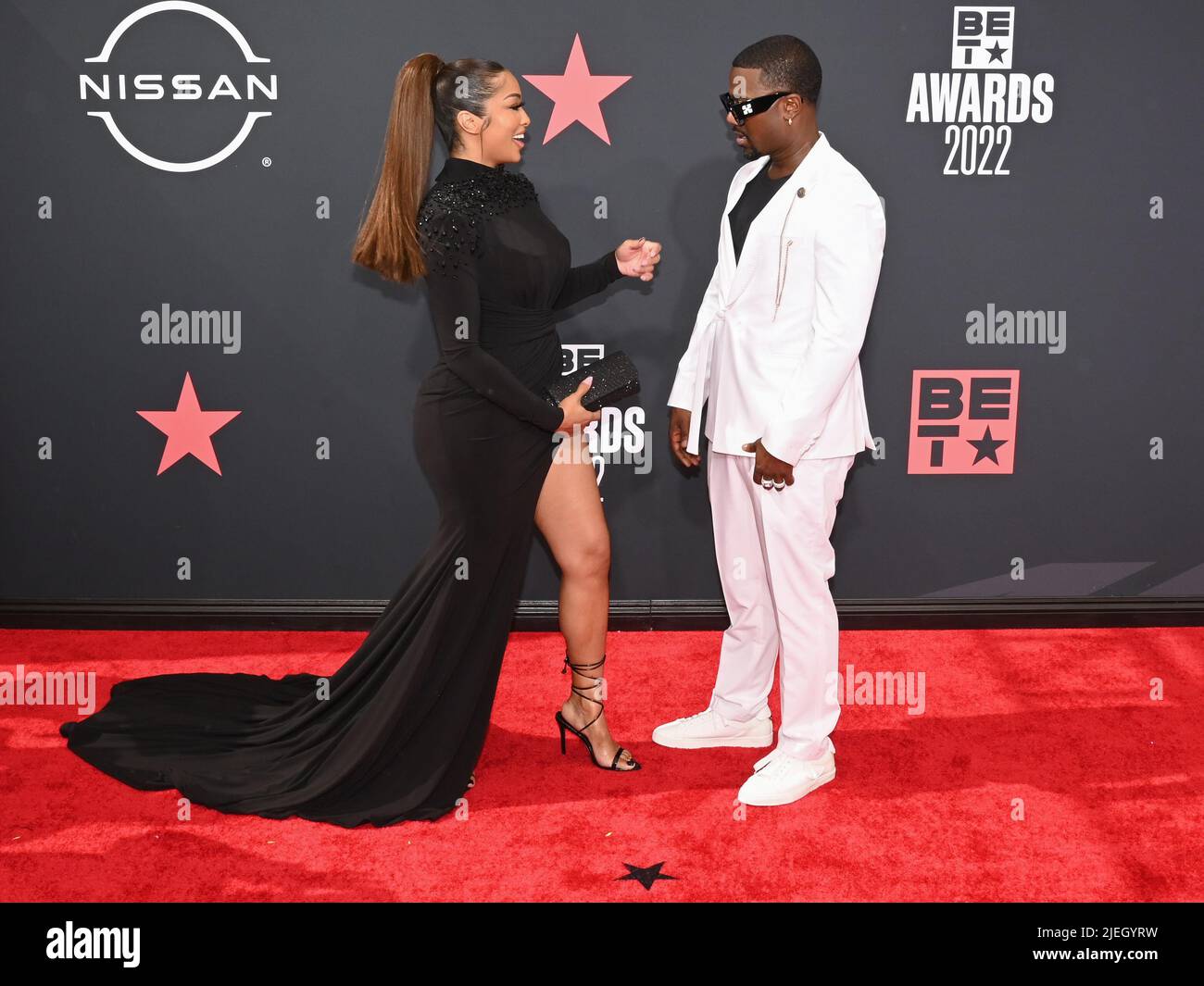 June 26, 2022, Los Angeles, USA: Princess Love and Ray J attend the BET ...
