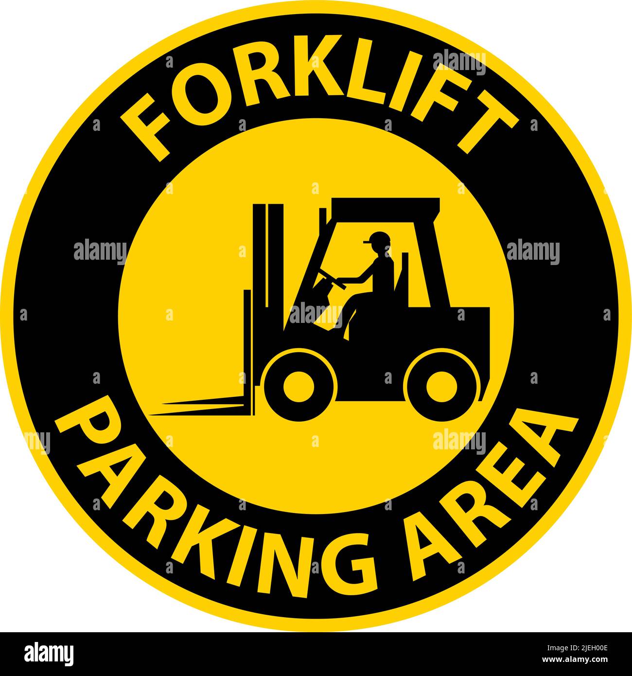 Forklift Parking Area Sign On White Background Stock Vector Image & Art ...