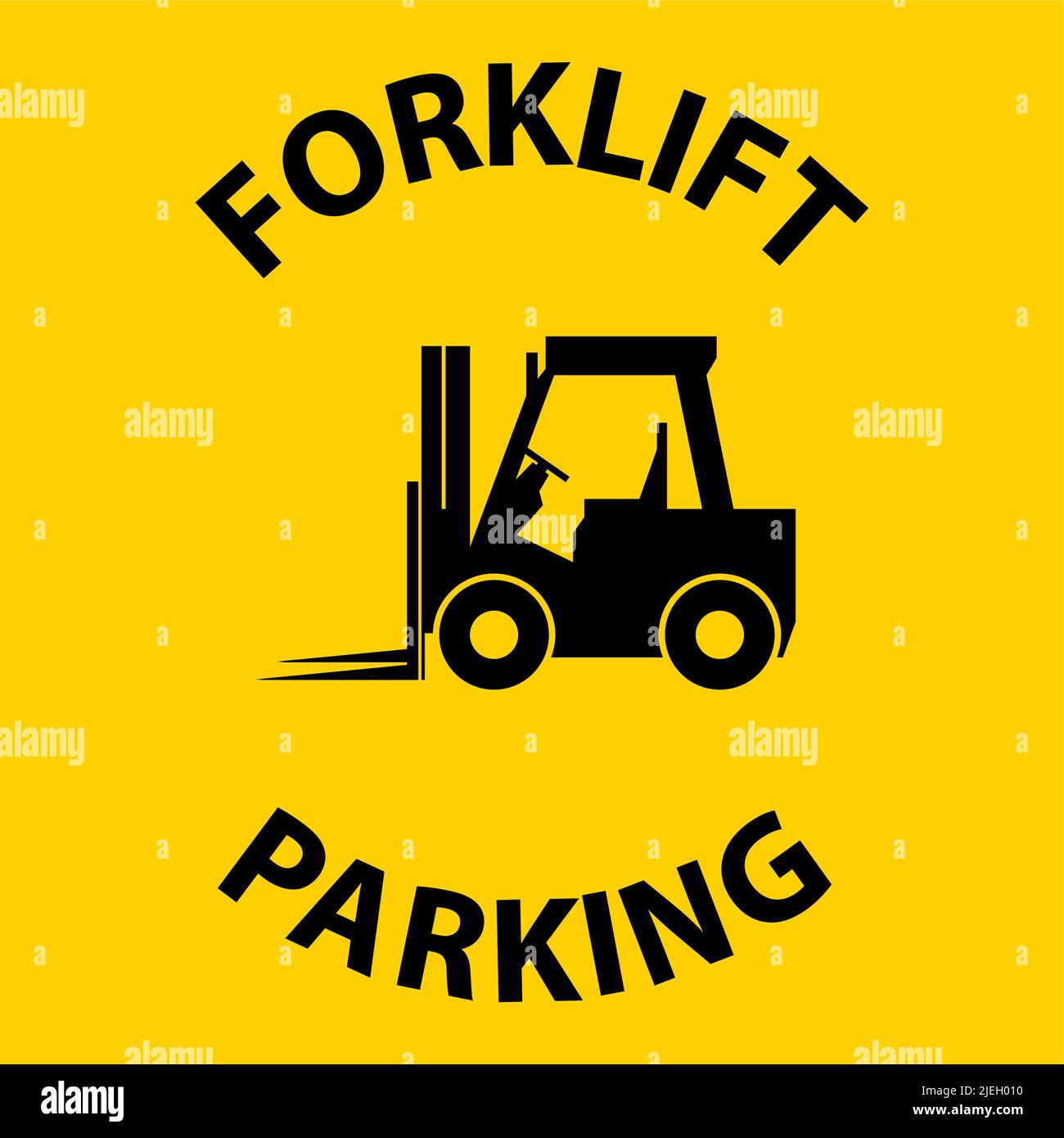 Forklift Parking Floor Sign On White Background Stock Vector Image ...