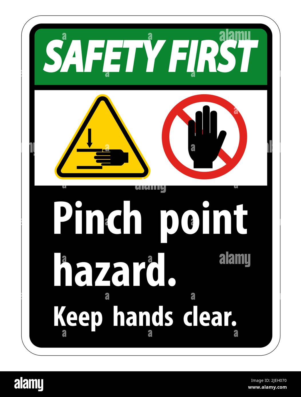 Safety First Pinch Point Hazard,Keep Hands Clear Symbol Sign Isolate on ...