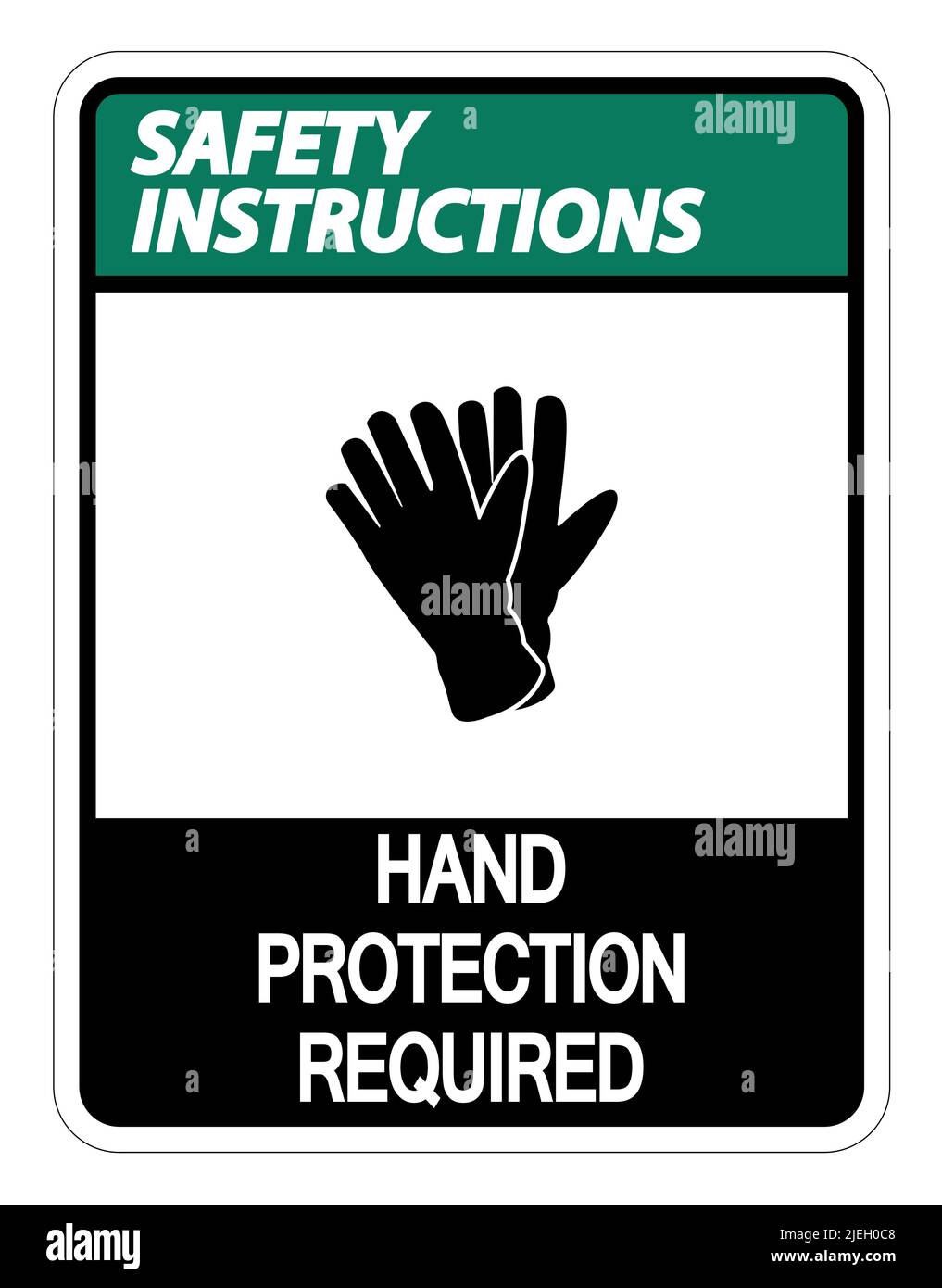 Safety instructions Hand Protection Required Sign on white background ...