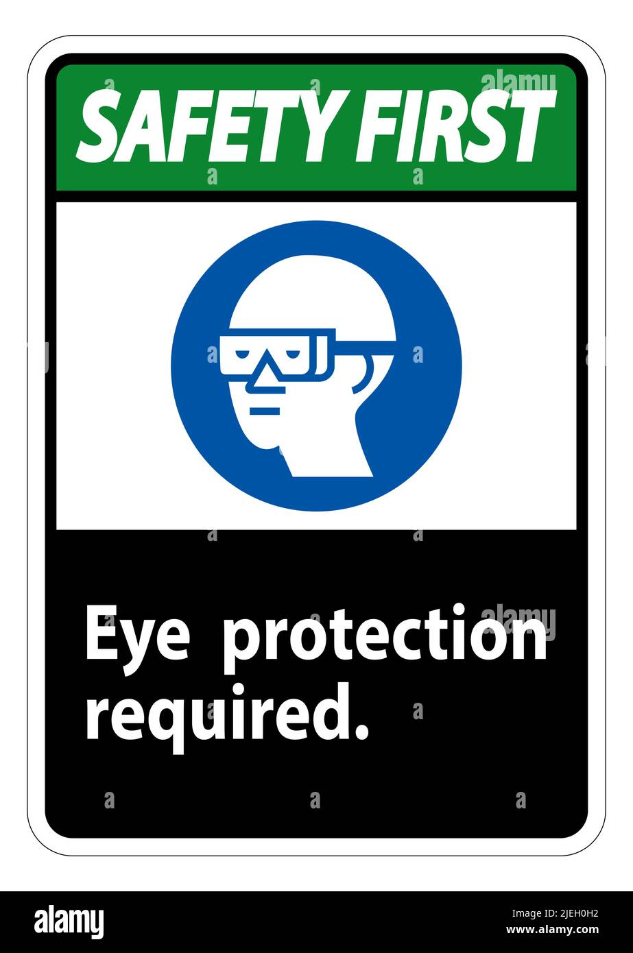Safety First Sign Eye Protection Required Symbol Isolate on White ...