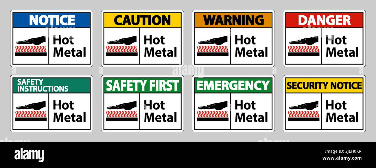 Hot Metal Symbol Sign Isolated On White Background Stock Vector Image ...