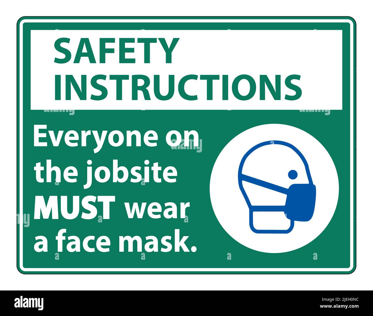 Safety Instructions Wear A Face Mask Sign Isolate On White Background ...