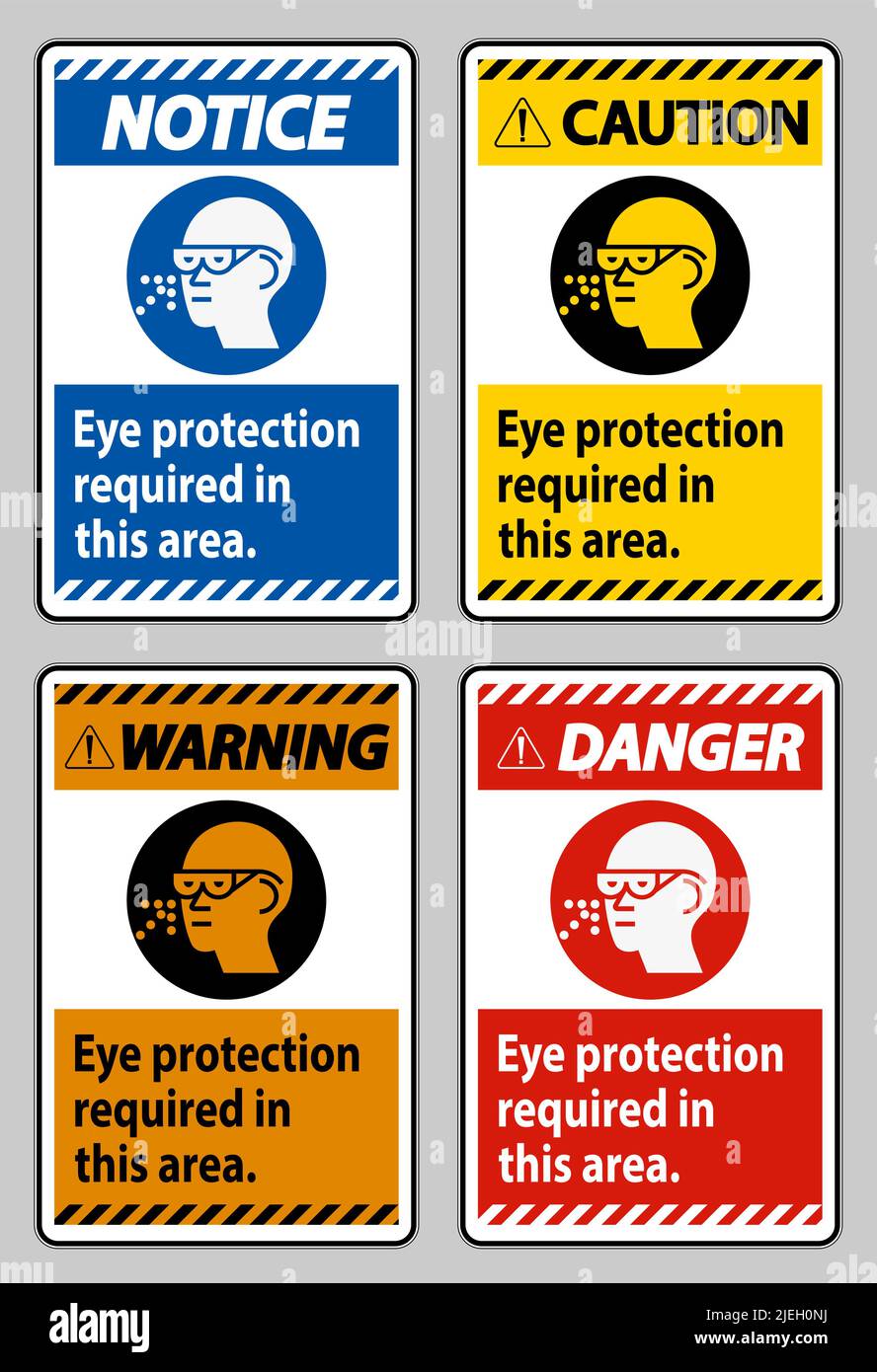Eye Protection Required In This Area on white background Stock Vector ...