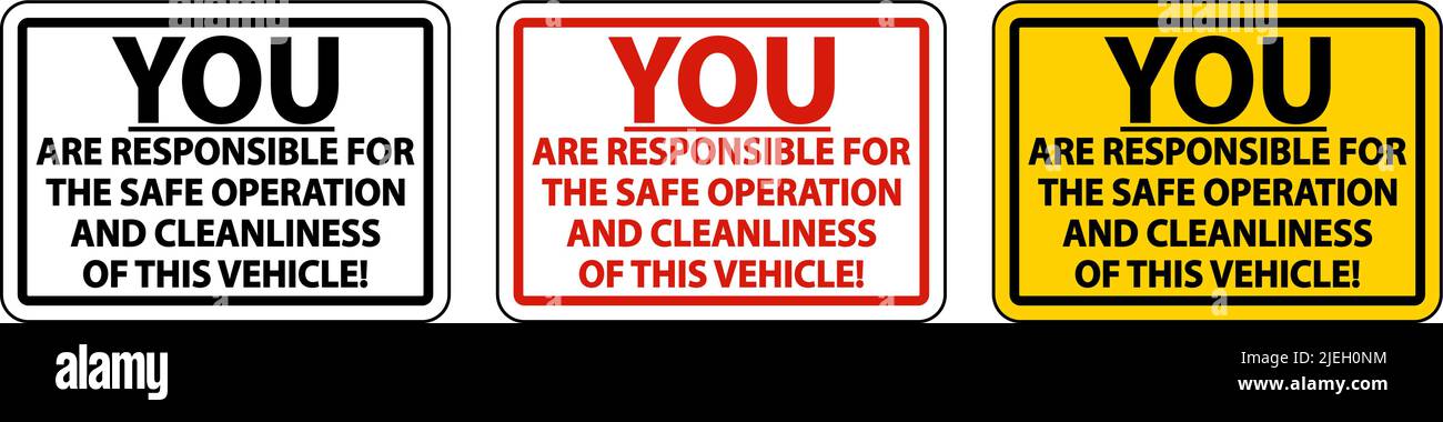 Responsible For Safe Operation Label Sign On White Background Stock ...