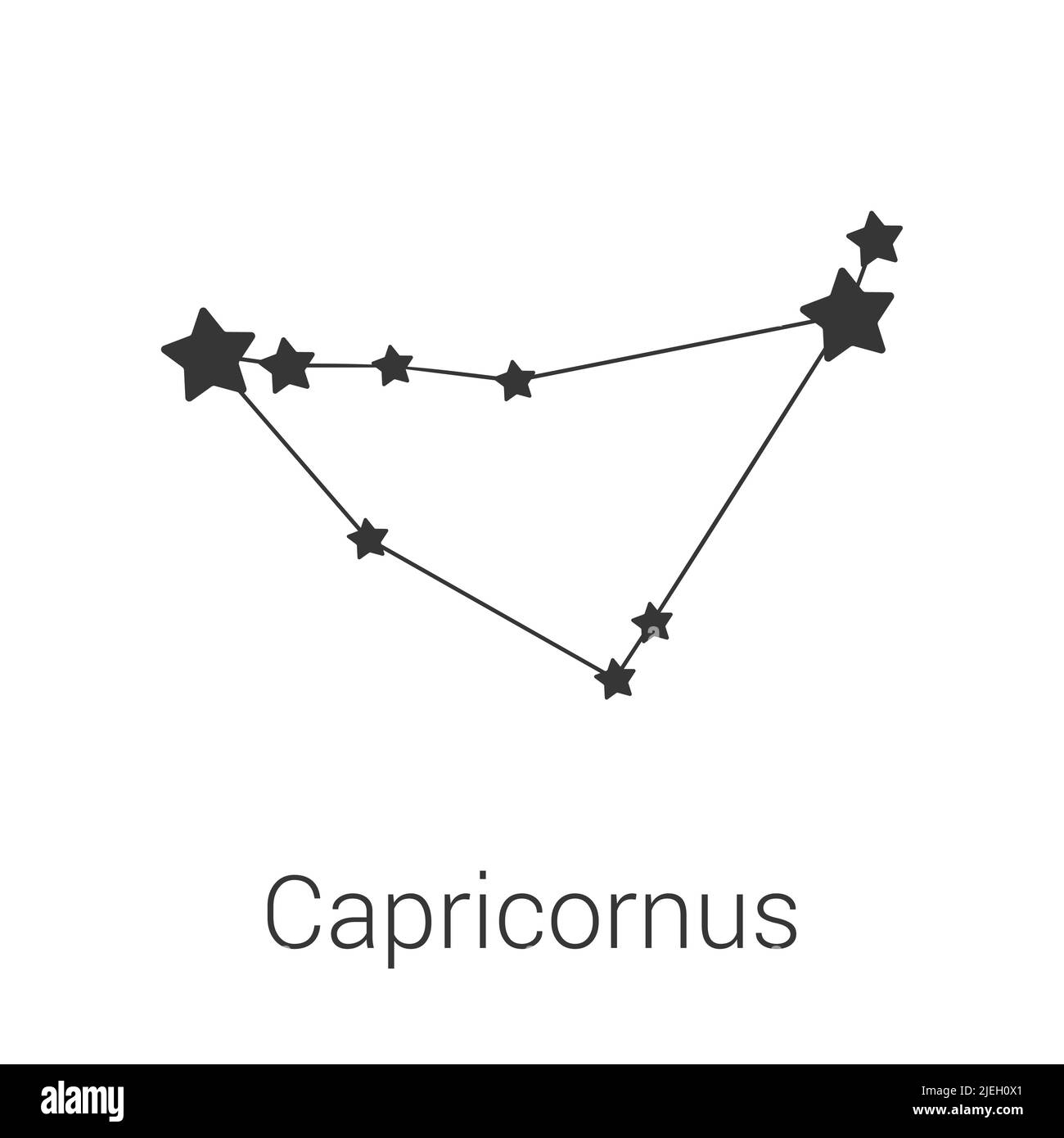 Capricorn sign constellation isolated vector icon on white background ...