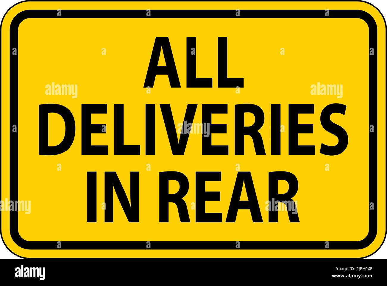 All Deliveries In Rear Sign On White Background Stock Vector Image ...