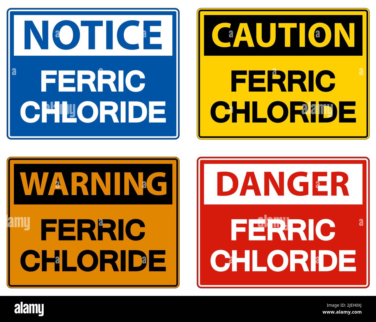 Chemical Danger Sign Ferric Chloride On White Background Stock Vector ...