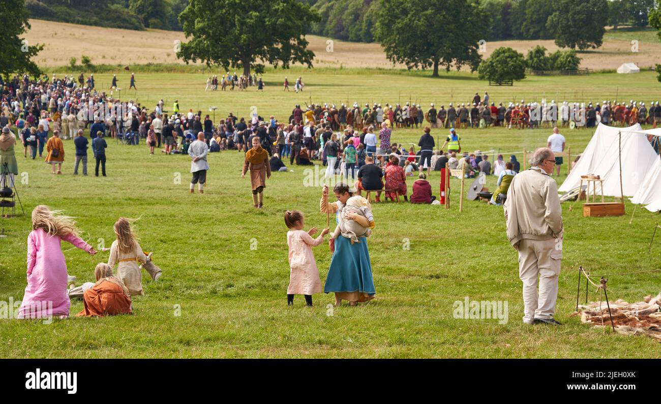 Anglo Saxon dressed children playing at an outdoor festival Stock Photo ...