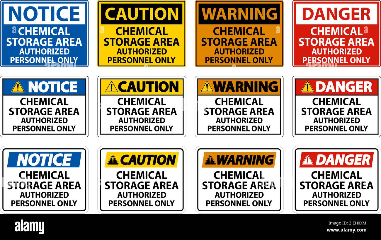 Chemical Storage Area Authorized Personnel Only Symbol Sign Stock Vector Image & Art - Alamy