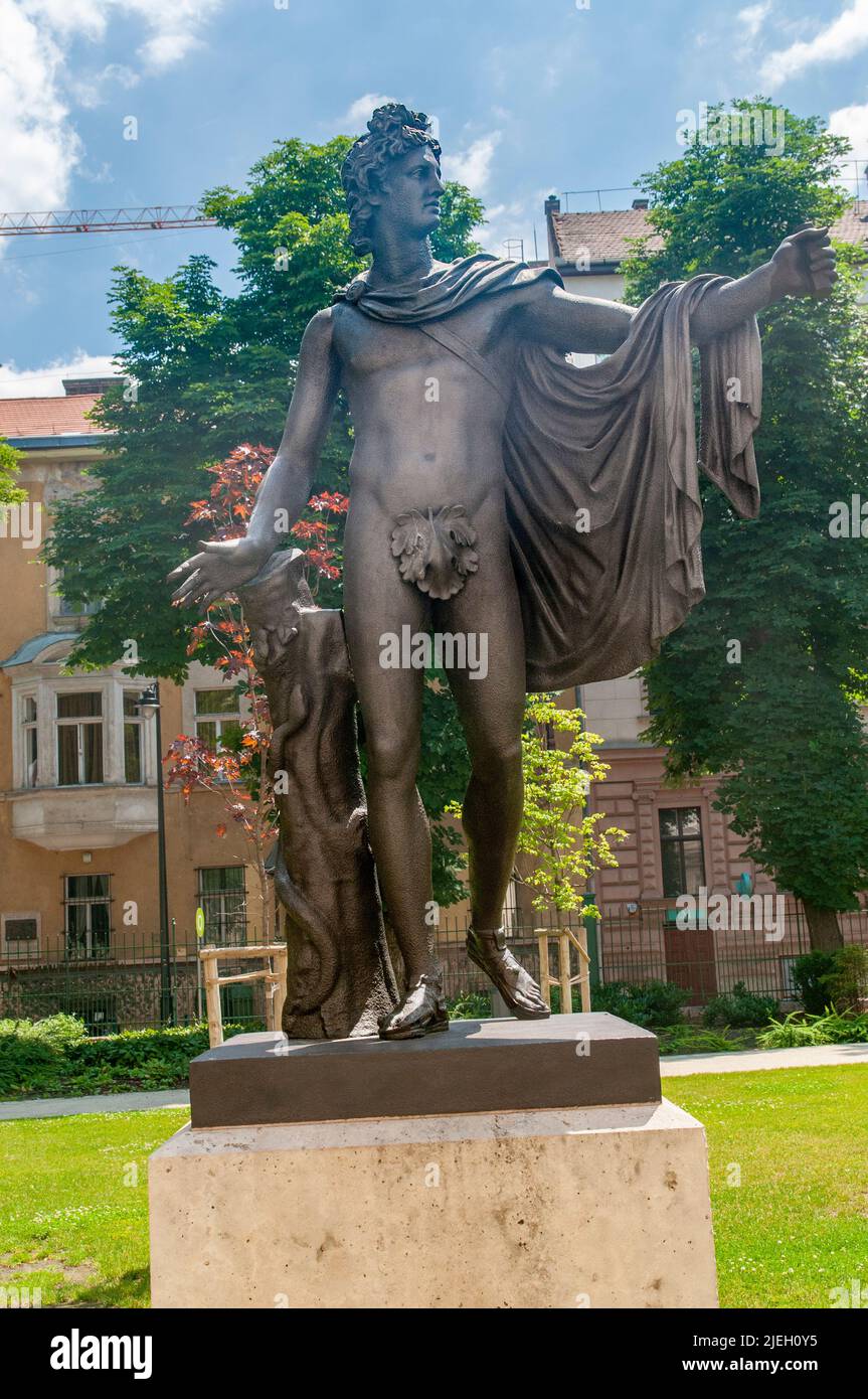 Apollo Belvedere statue in the grounds of the Hungarian National Museum ...