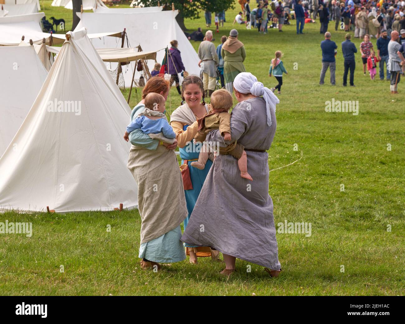 Anglo Saxon mothers reenactment at the Viking festival 2022 Stock Photo ...