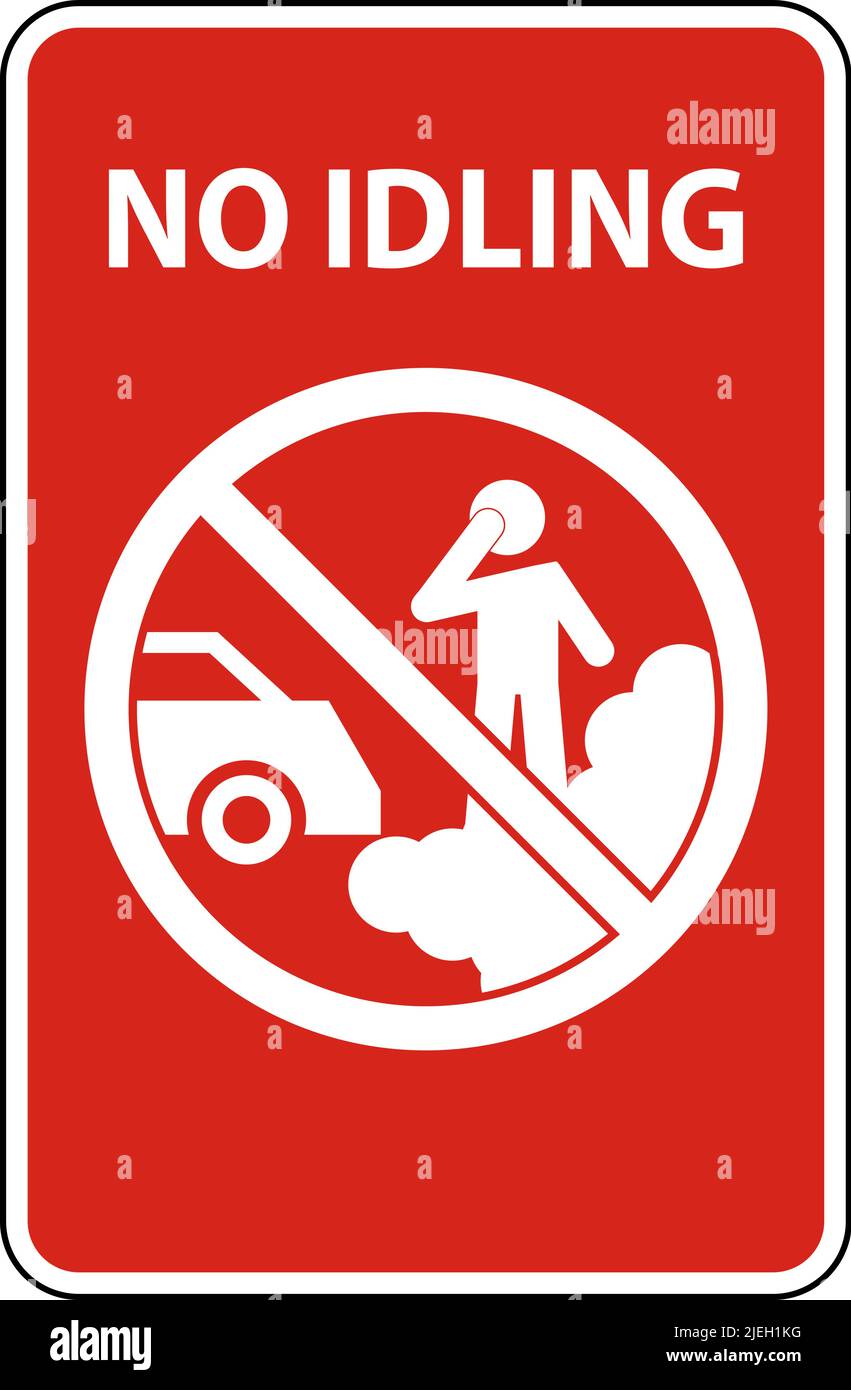 No Idling Sign On White Background Stock Vector Image & Art - Alamy