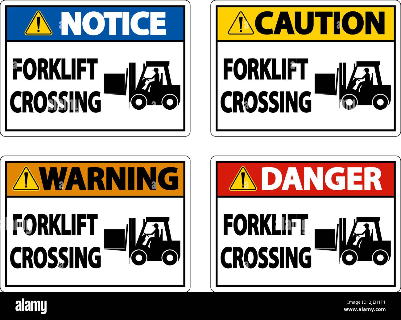 Forklift Crossing Sign On White Background Stock Vector Image & Art - Alamy