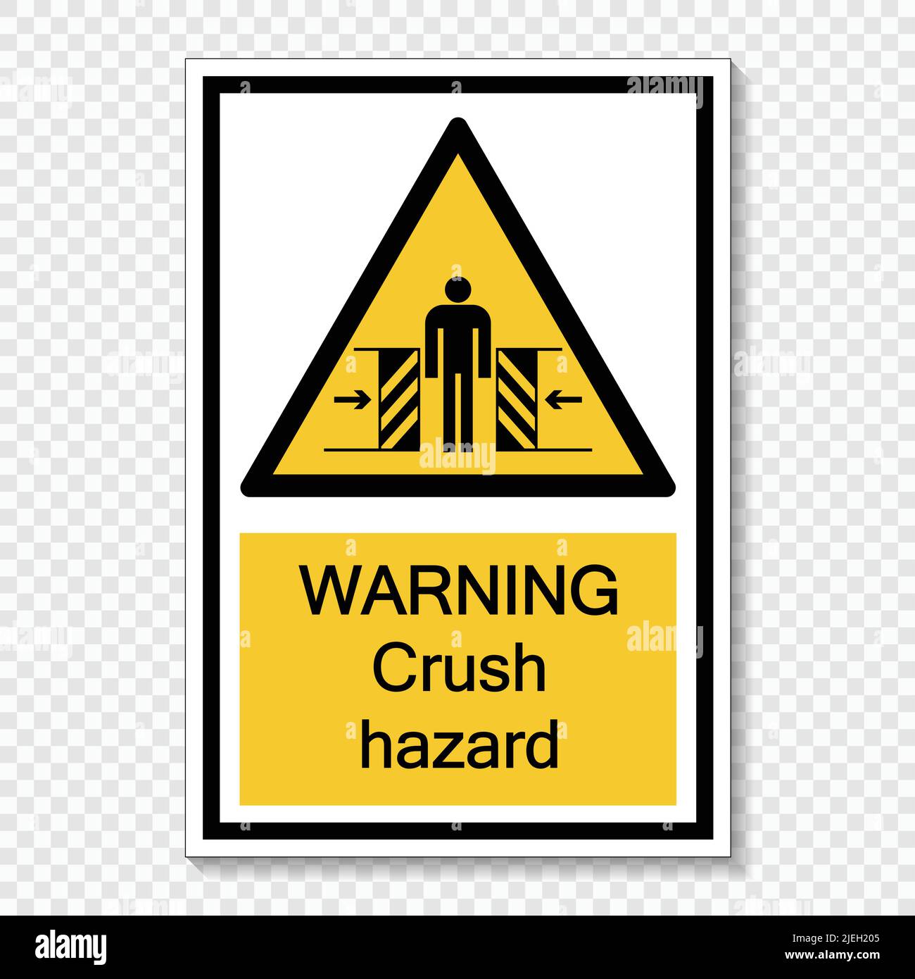 symbol warning crush hazard sign on transparent background,vector ...