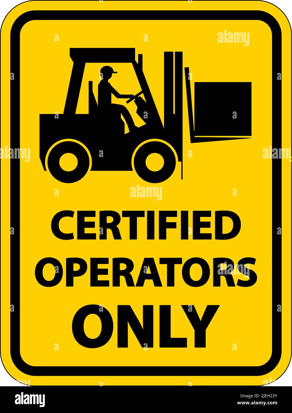 Certified Operators Only Label Sign On White Background Stock Vector ...