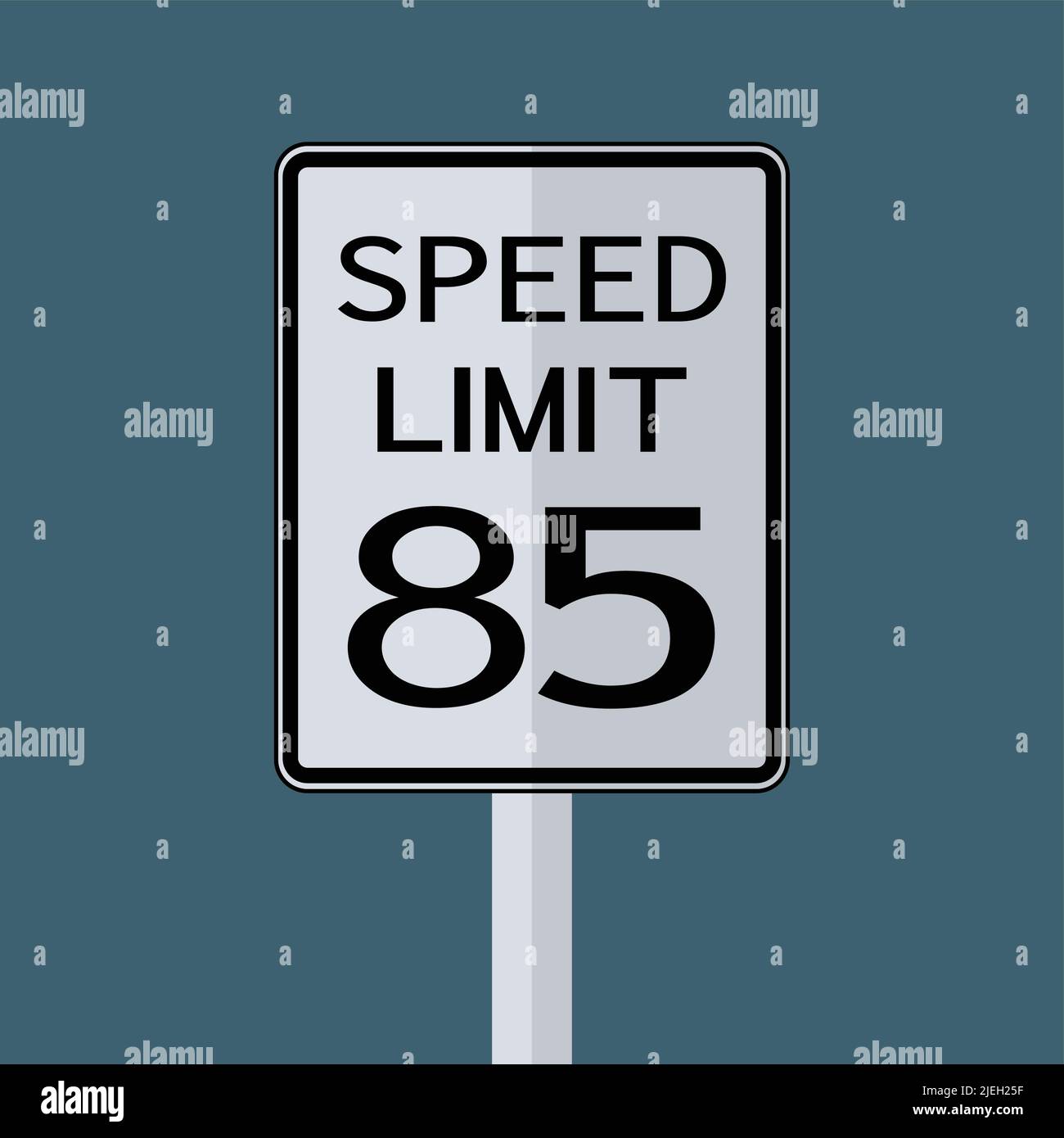 USA Road Traffic Transportation Sign: Speed Limit 85 On White ...
