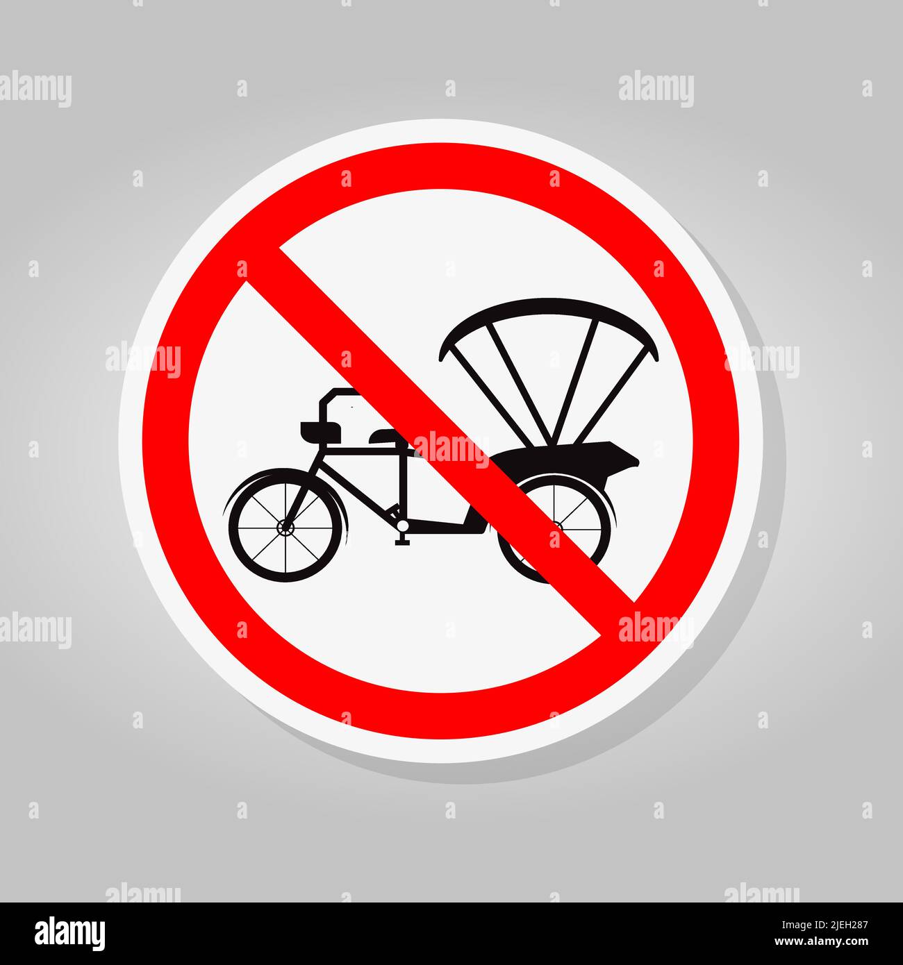 Prohibit Bicycle Or Tricycle Sign Isolate On White Background,Vector ...