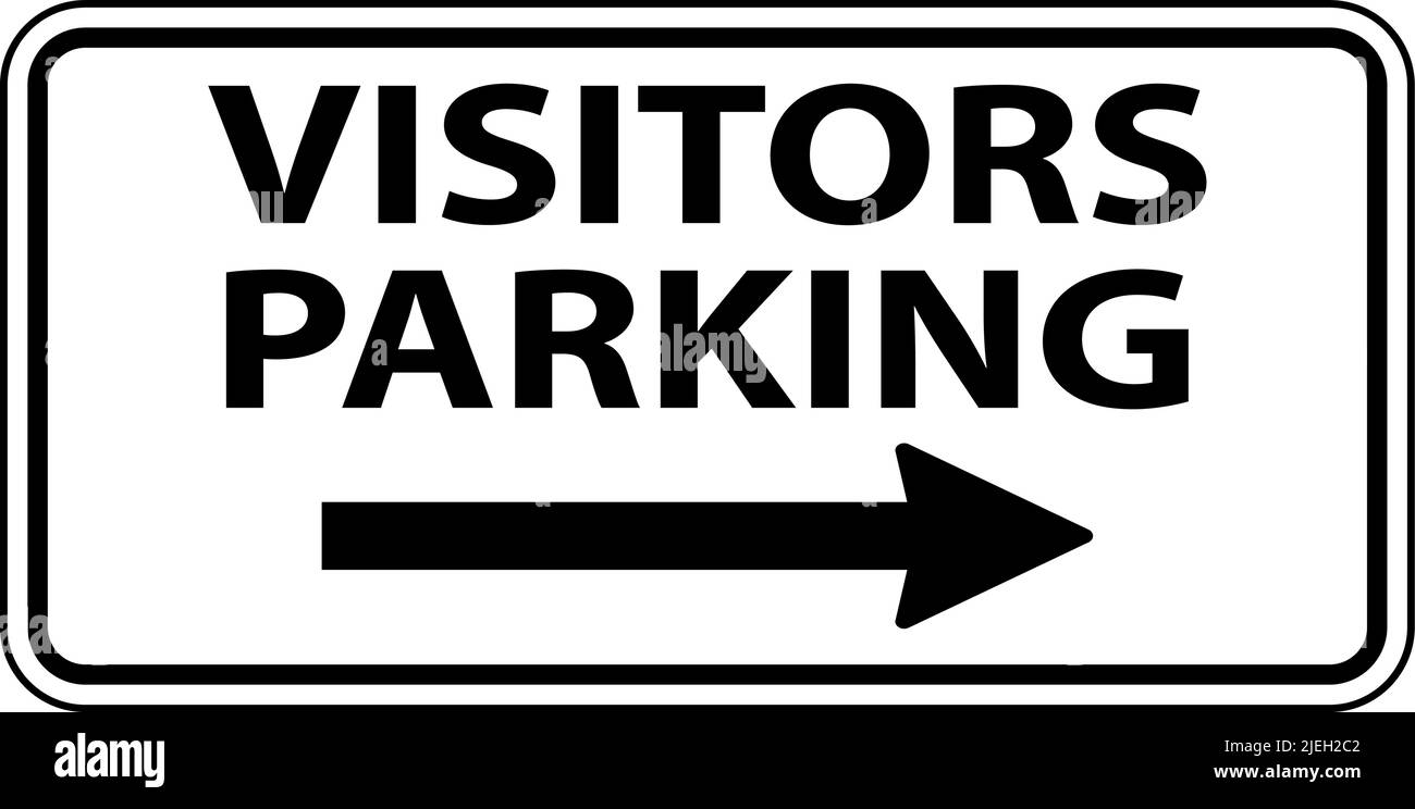 Visitors Parking Right Arrow Sign On White Background Stock Vector ...