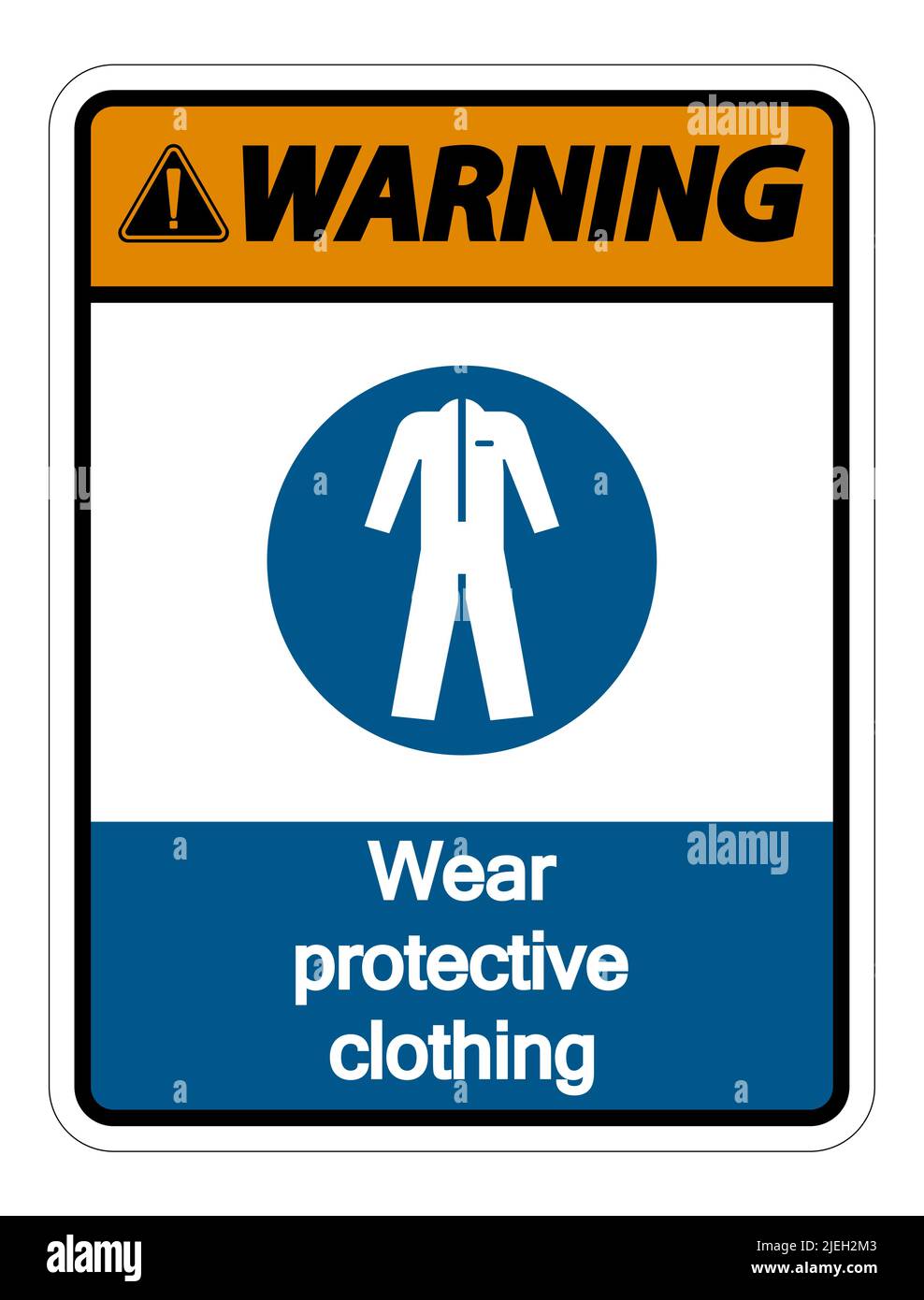 Warning Wear protective clothing sign on white background,vector ...