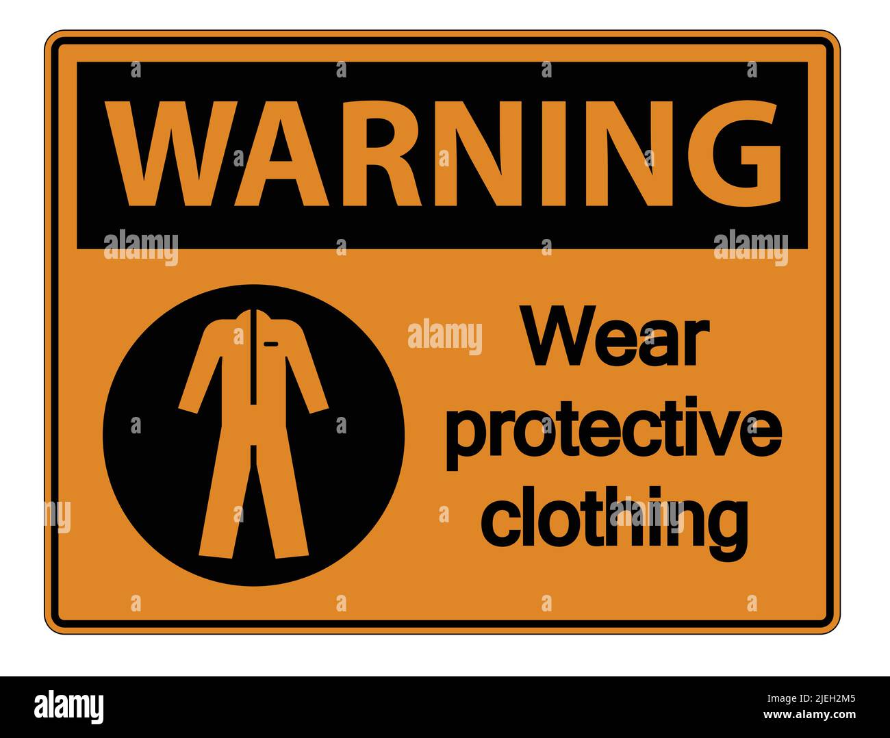 Warning Wear protective clothing sign on white background,vector ...