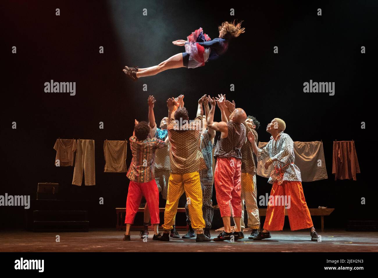 Acrobats from the Zip Zap Circus perform in the show Moya at the ...