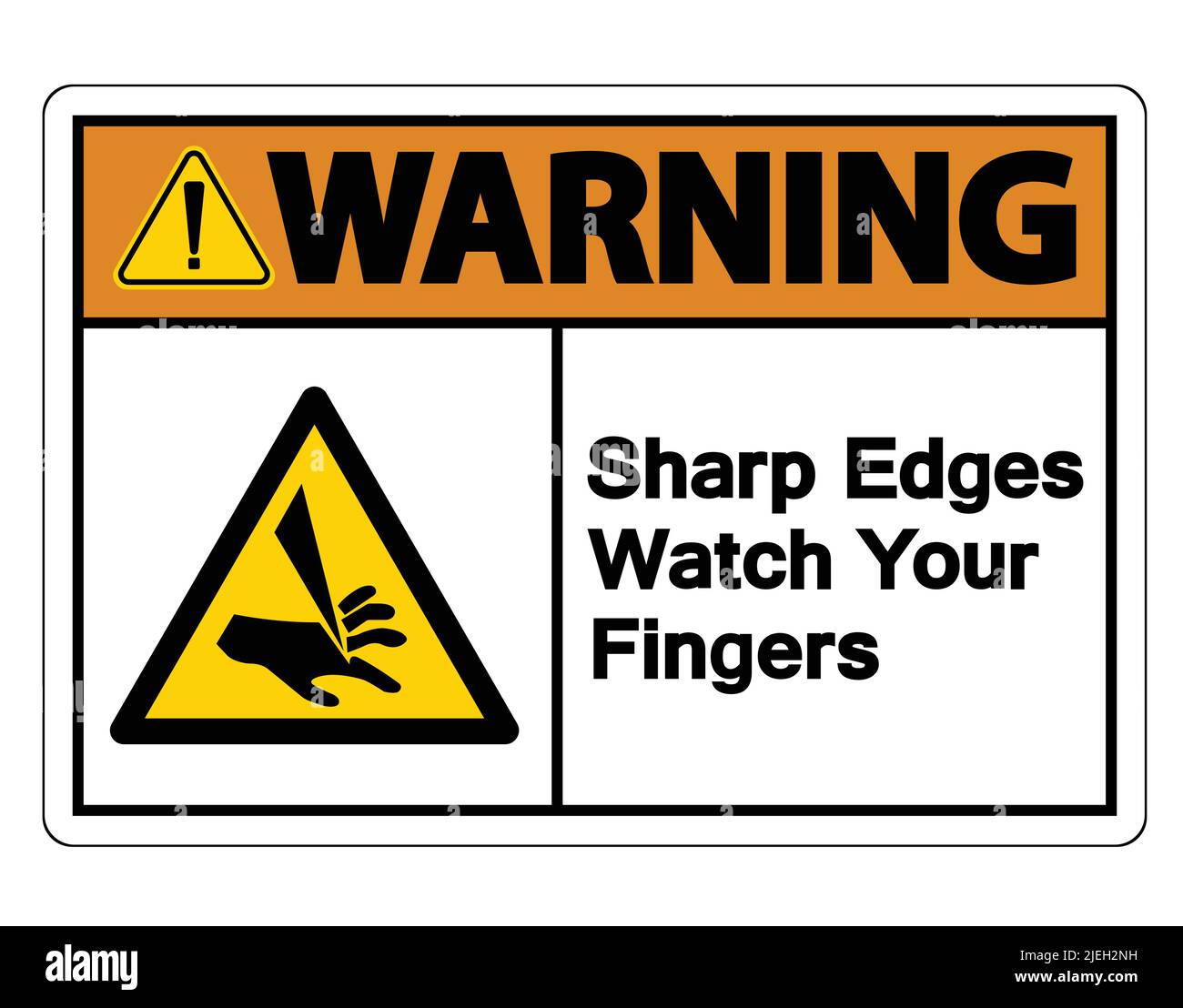 Waring Sharp Edges Watch Your Fingers Symbol Sign Isolate On White ...