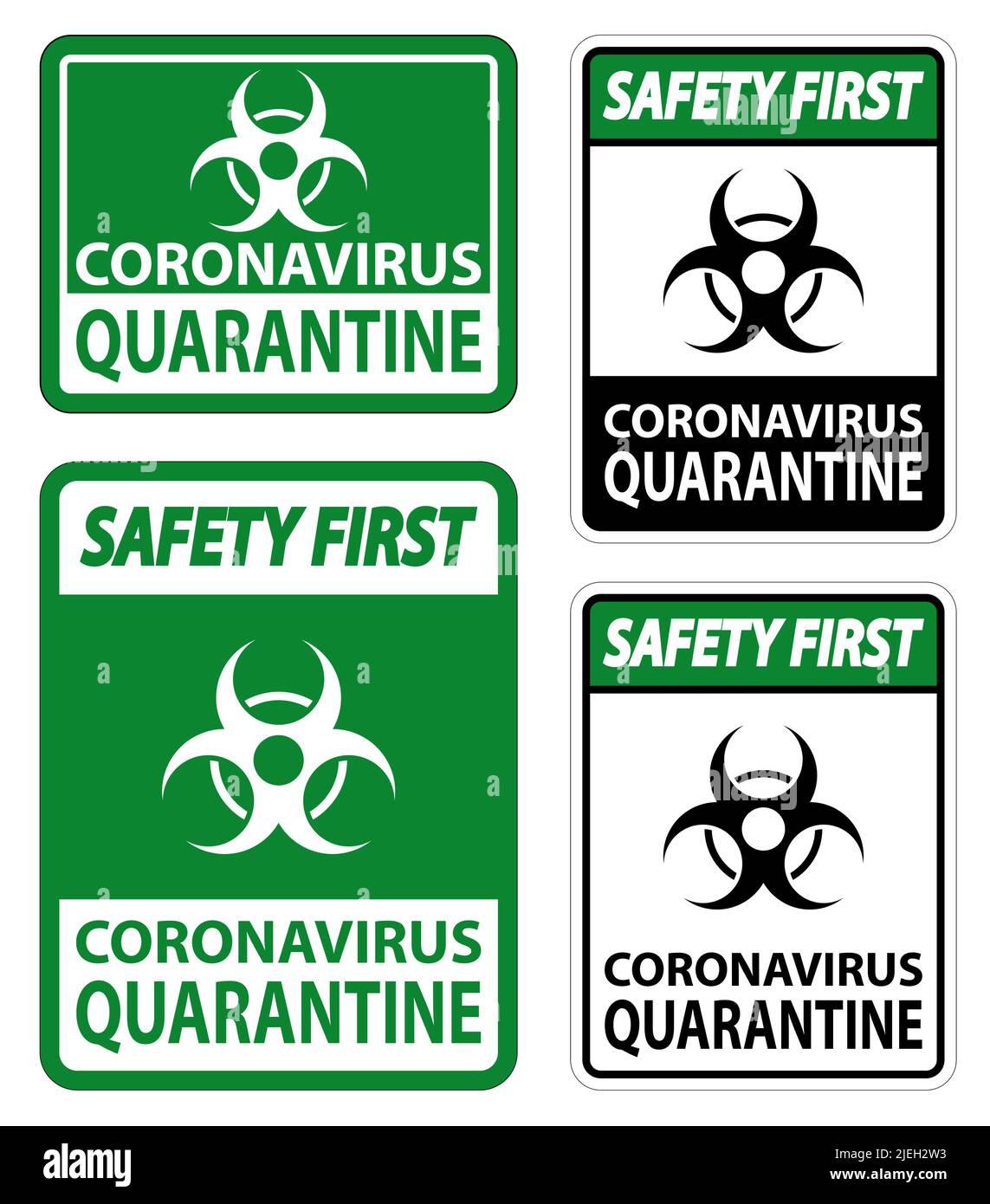 Safety First Coronavirus Quarantine Sign Isolate On White Background ...