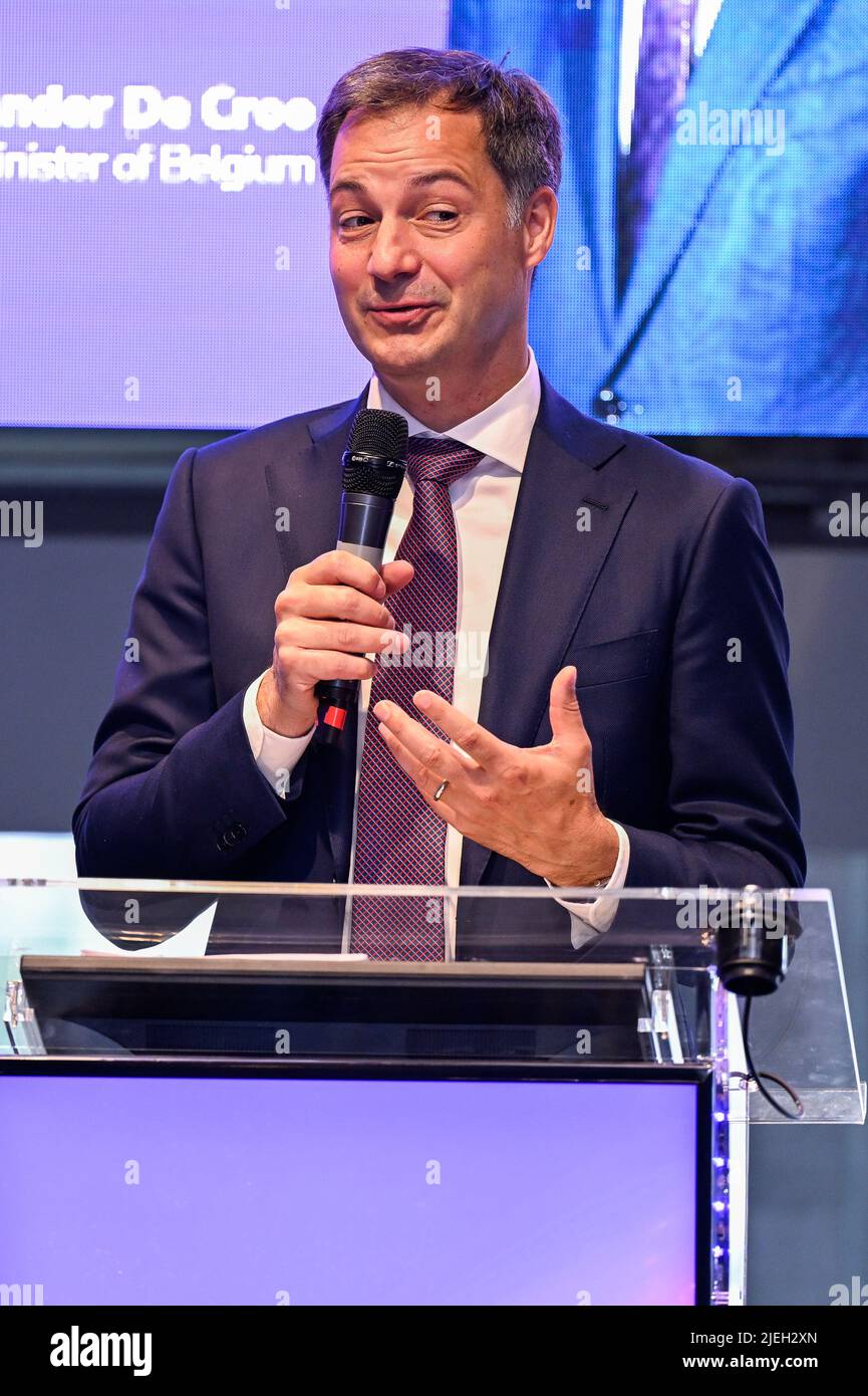 Prime Minister Alexander De Croo pictured during a press conference of ...