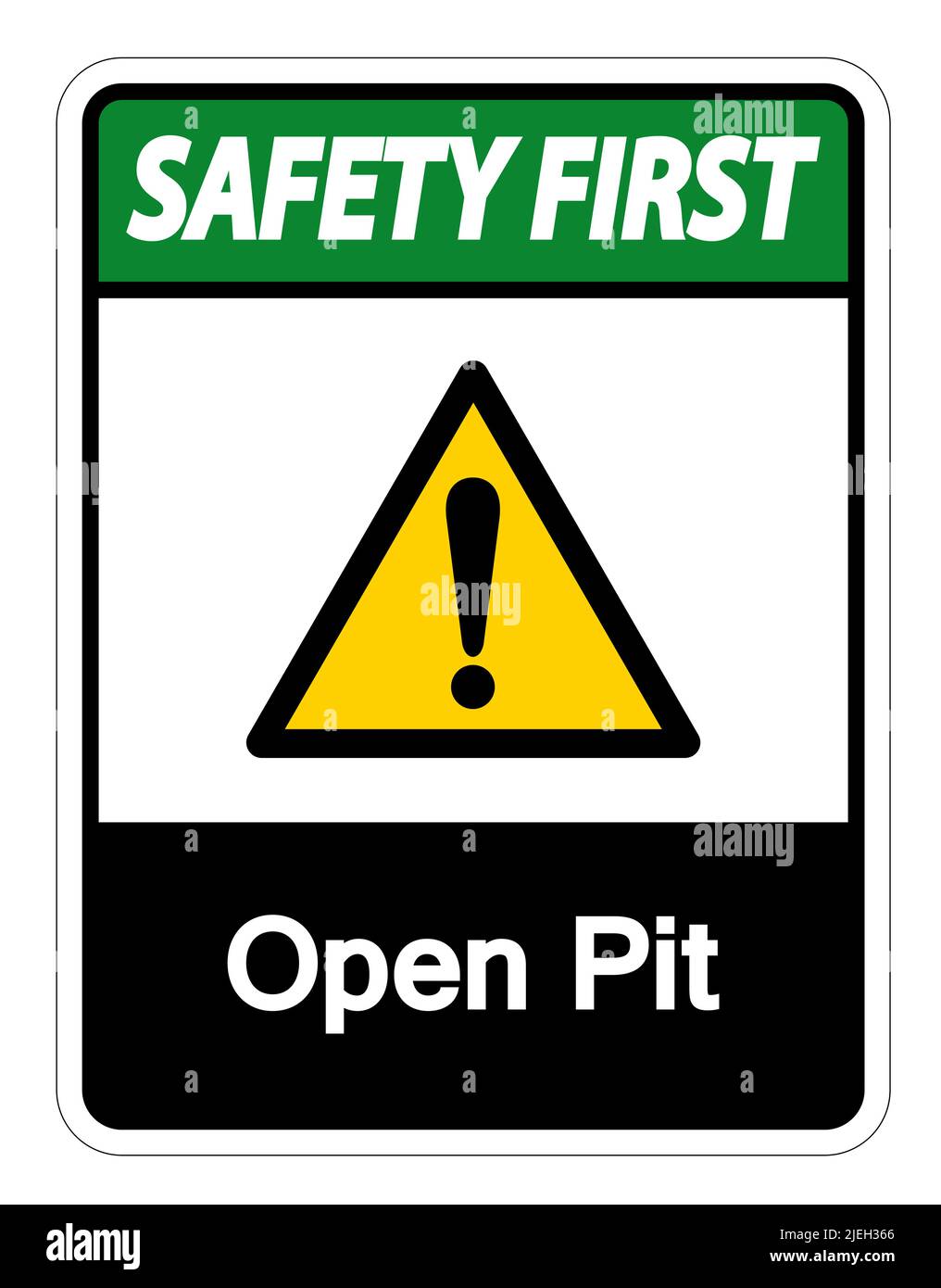 Safety first Open Pit Symbol Sign Isolate On White Background,Vector ...