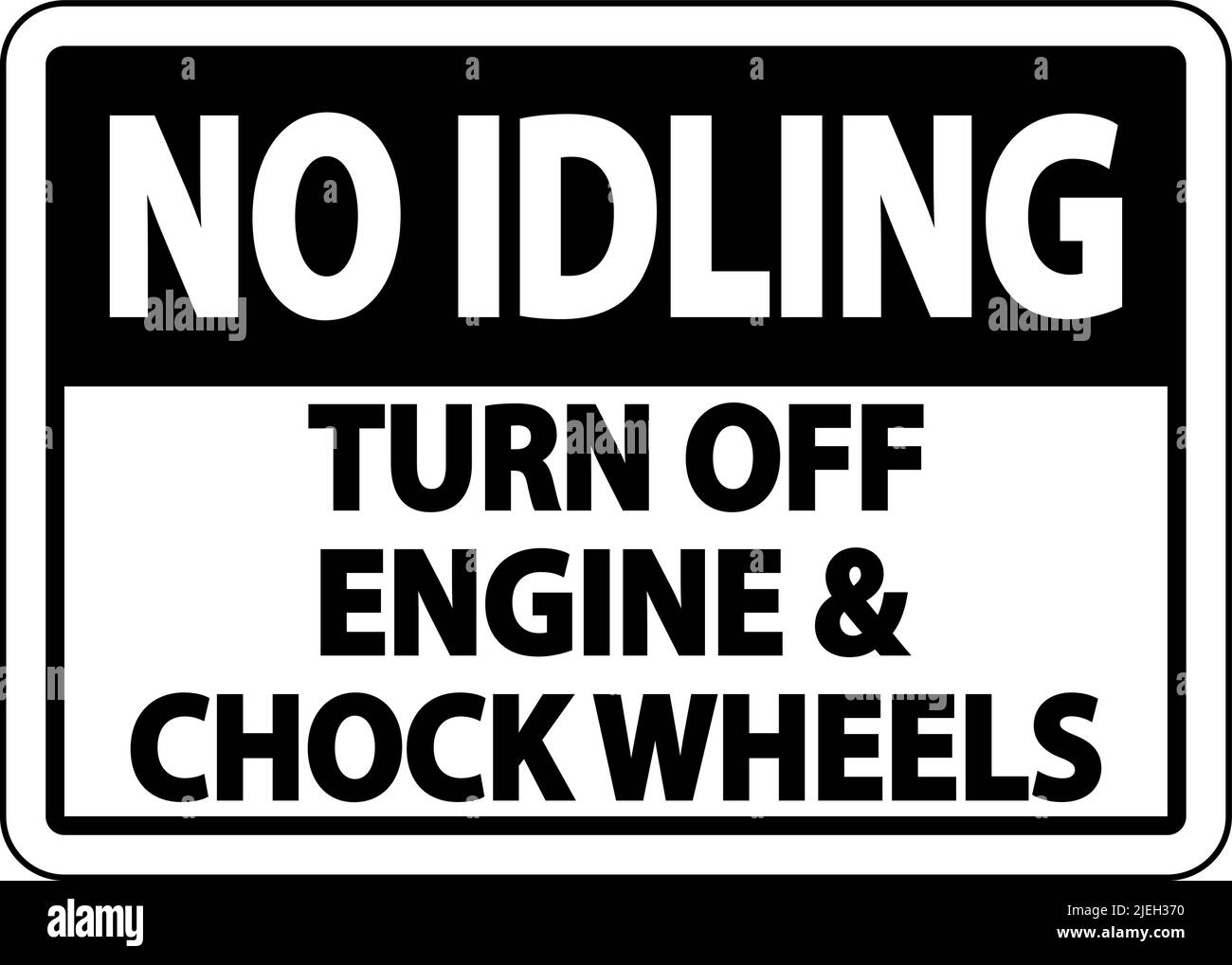 Turn Off Engine and Chock Wheels Sign On White Background Stock Vector ...
