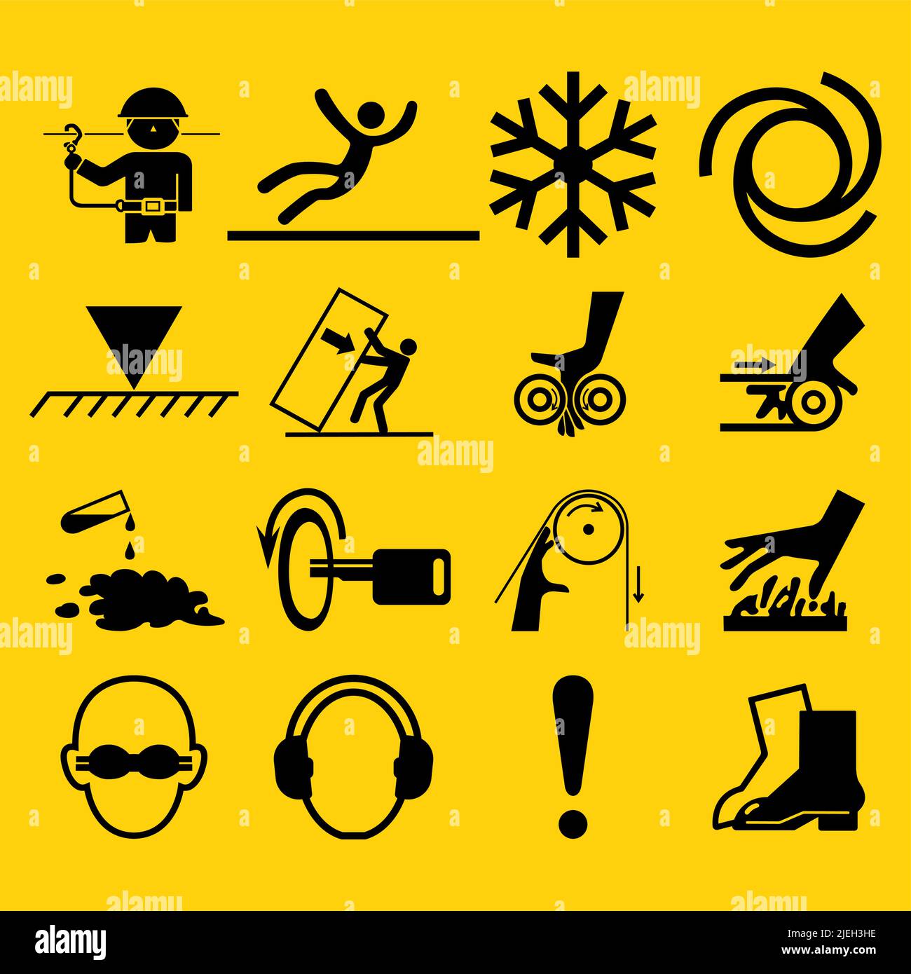 Warning signs,industrial hazards icon labels Sign Stock Vector Image ...