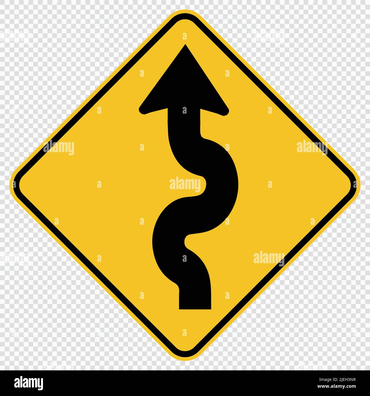 Winding Traffic Road Sign on transparent background,vector illustration ...