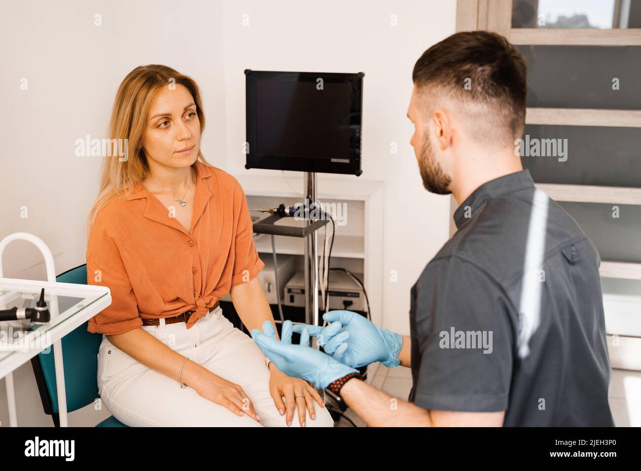 Larynx endoscopy examination hi-res stock photography and images - Alamy