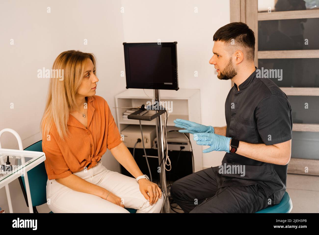 Larynx endoscopy examination hi-res stock photography and images - Alamy