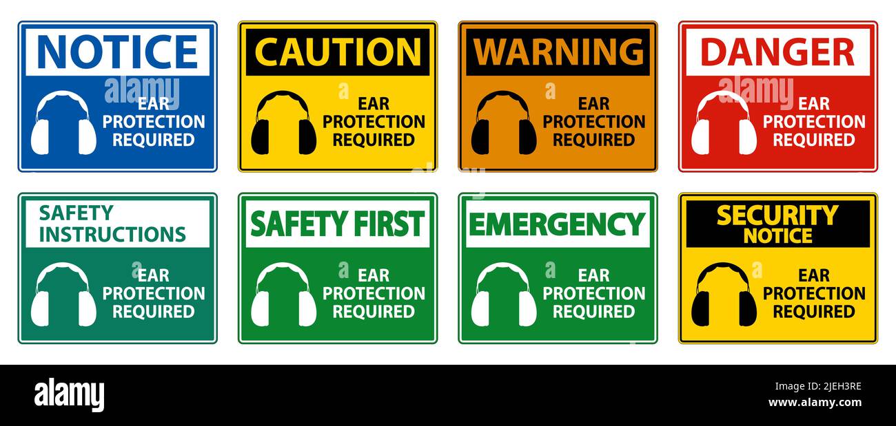 Ear Protection Required Symbol Sign Isolate on transparent Background ...