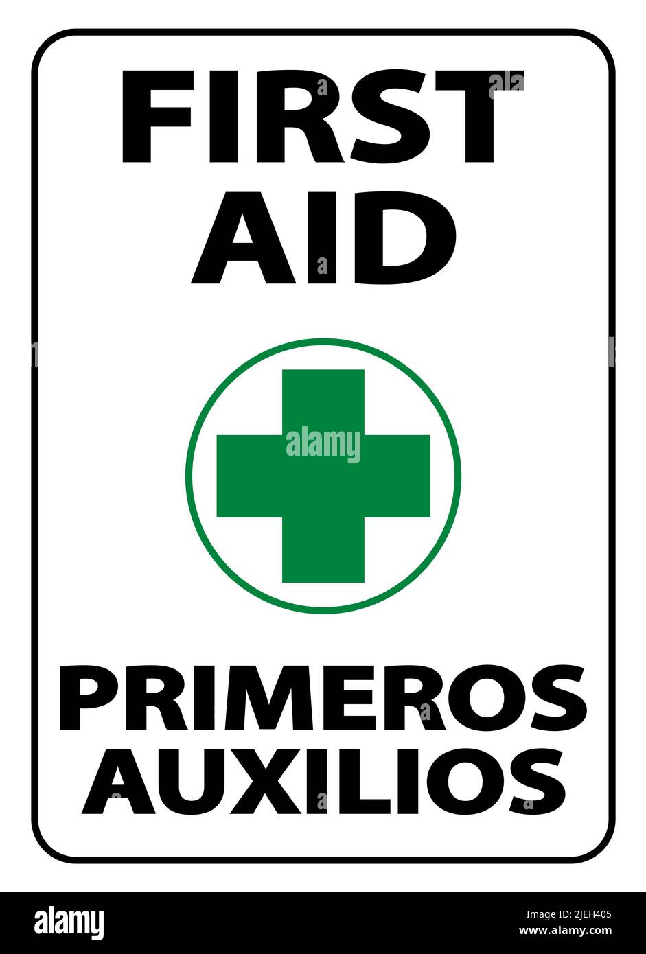 Bilingual First Aid Sign on white background Stock Vector Image & Art ...