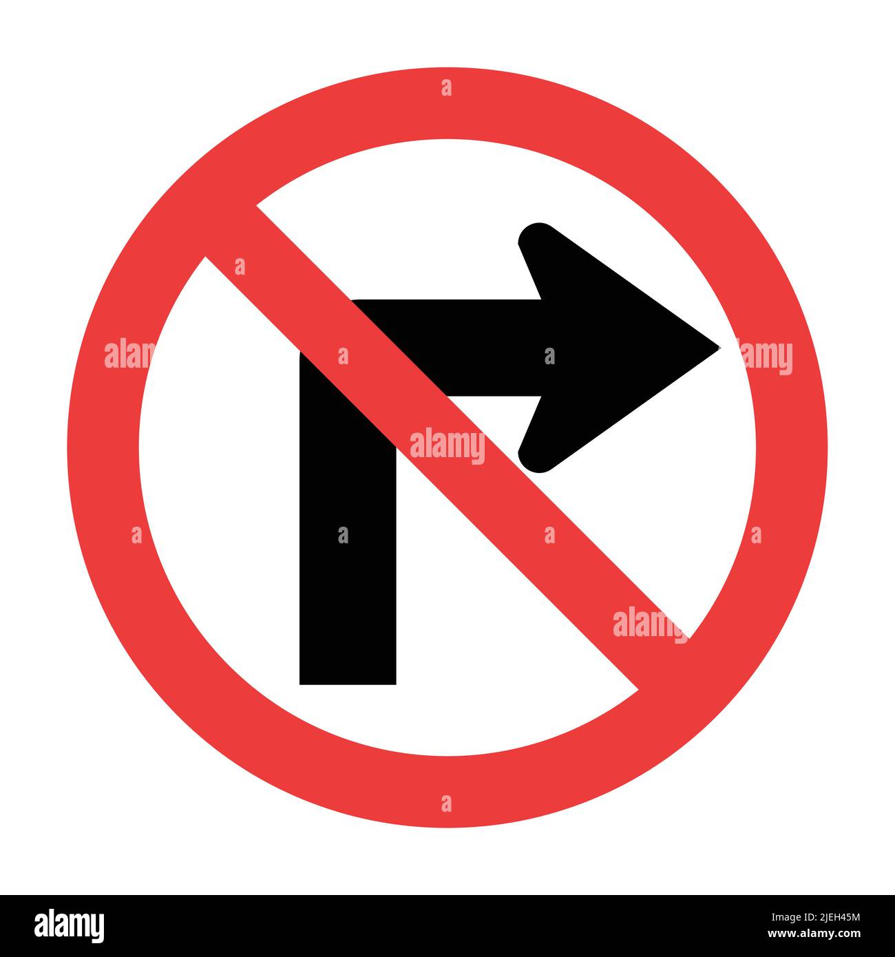 Do Not Turn Right Traffic Signvector Illustration Stock Vector Image And Art Alamy