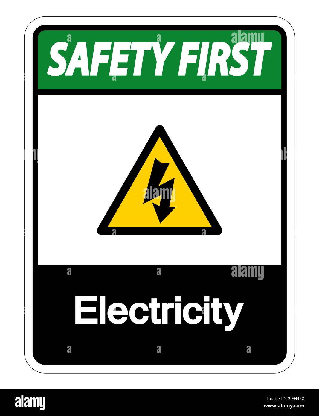 Safety first Electricity Symbol Sign Isolate On White Background,Vector ...