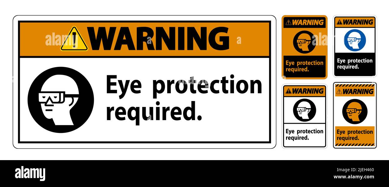Warning Sign Eye Protection Required Symbol Isolate on White Background ...