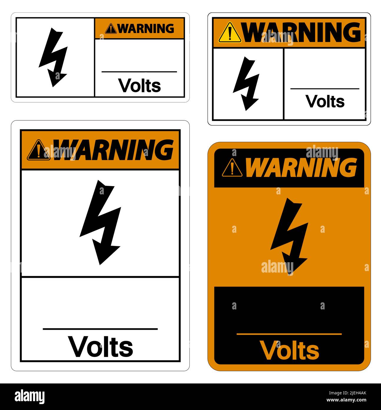 Warning Volts Symbol Sign On White Background Stock Vector Image & Art ...