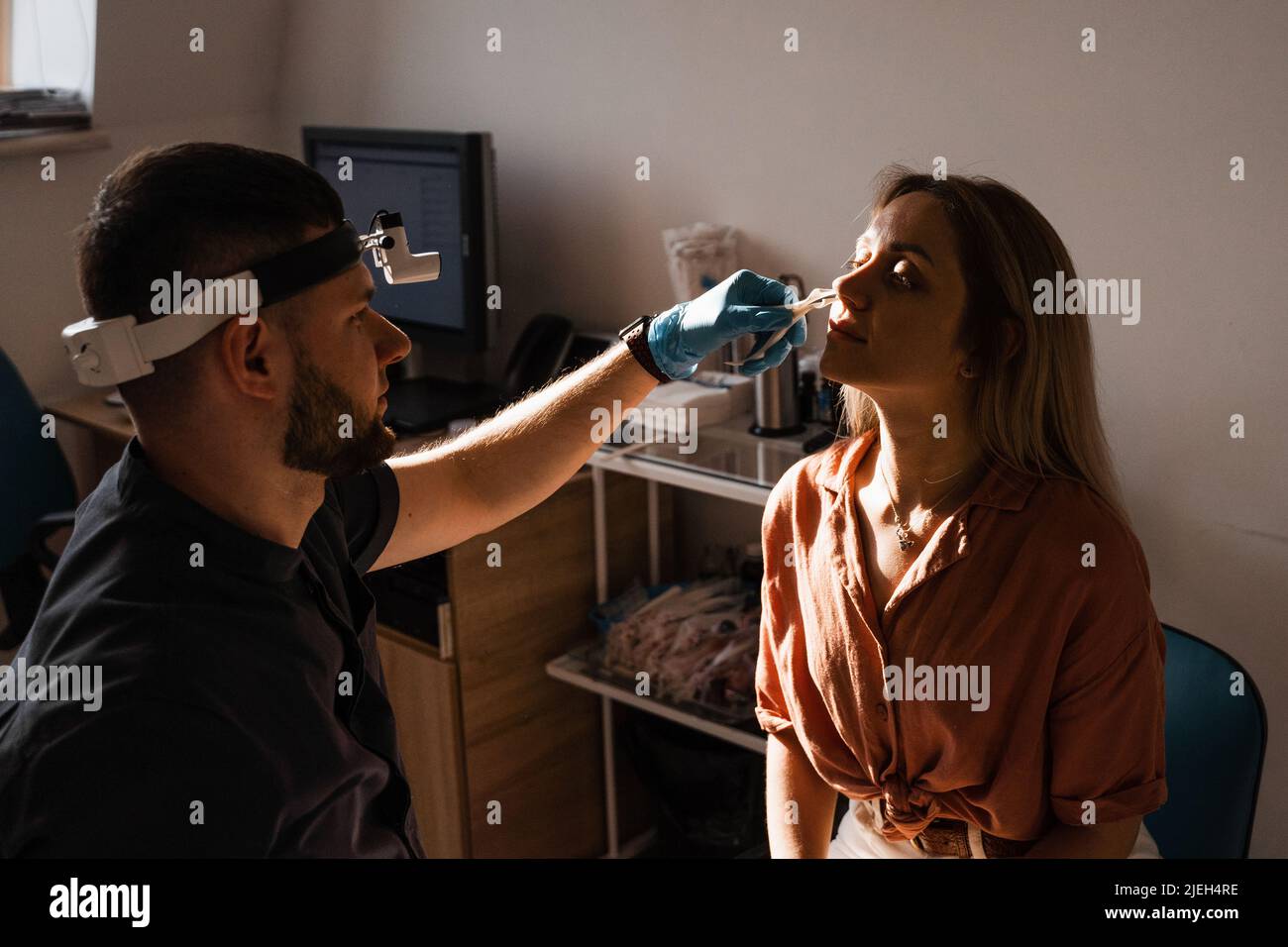 Larynx endoscopy examination hi-res stock photography and images - Alamy