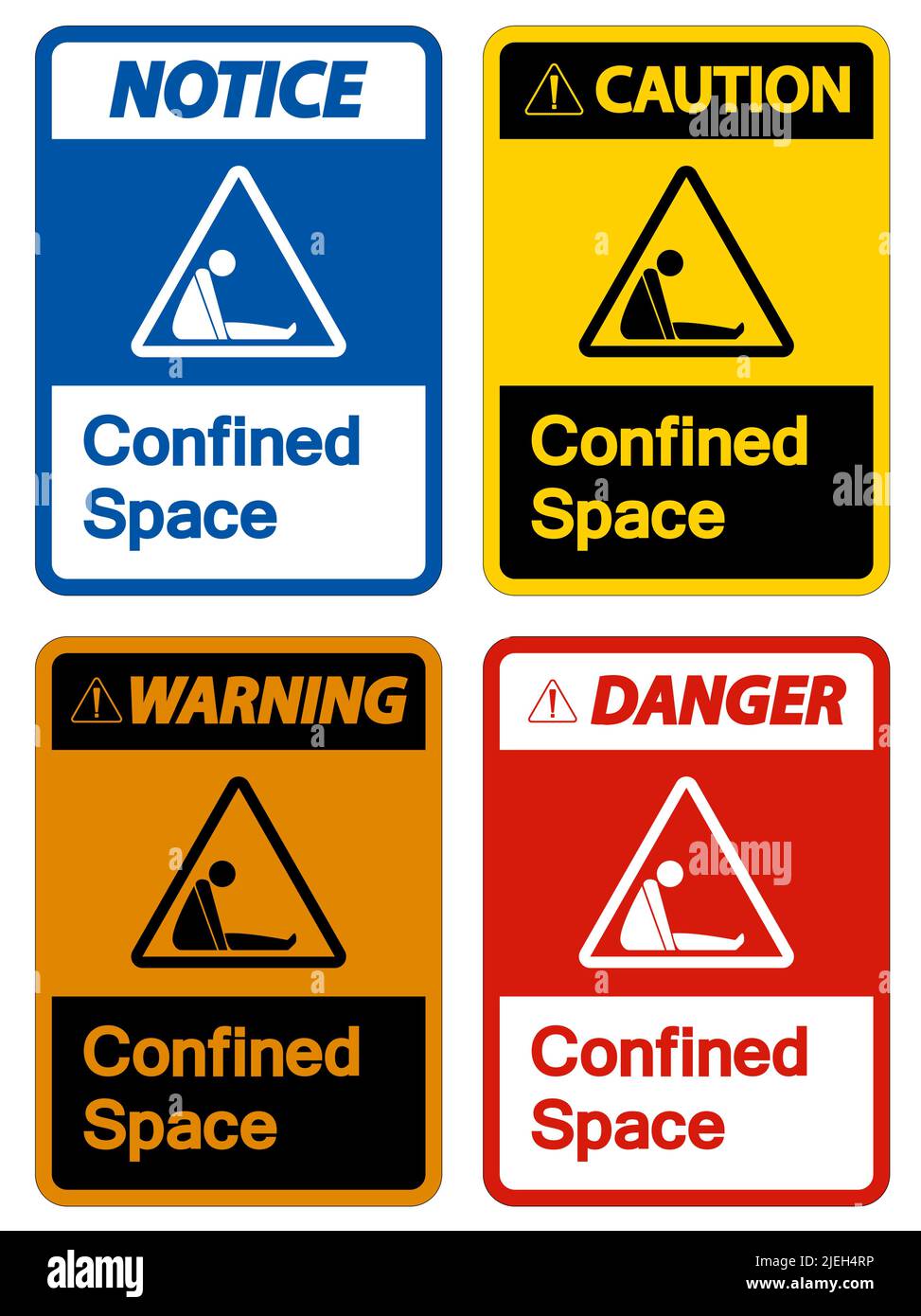 Caution Confined Space Symbol Sign Isolated On White Background Stock ...