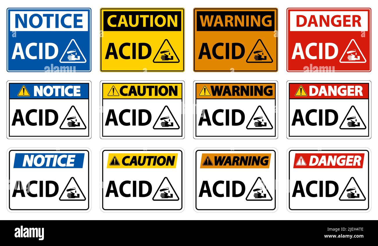 Label Acid Warning Sign On White Background Stock Vector Image & Art ...