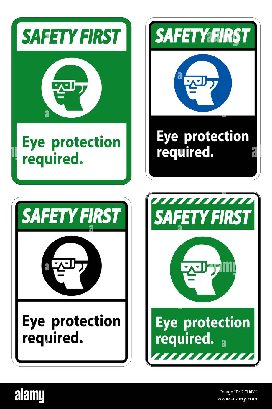 Safety First Sign Eye Protection Required Symbol Isolate on White ...