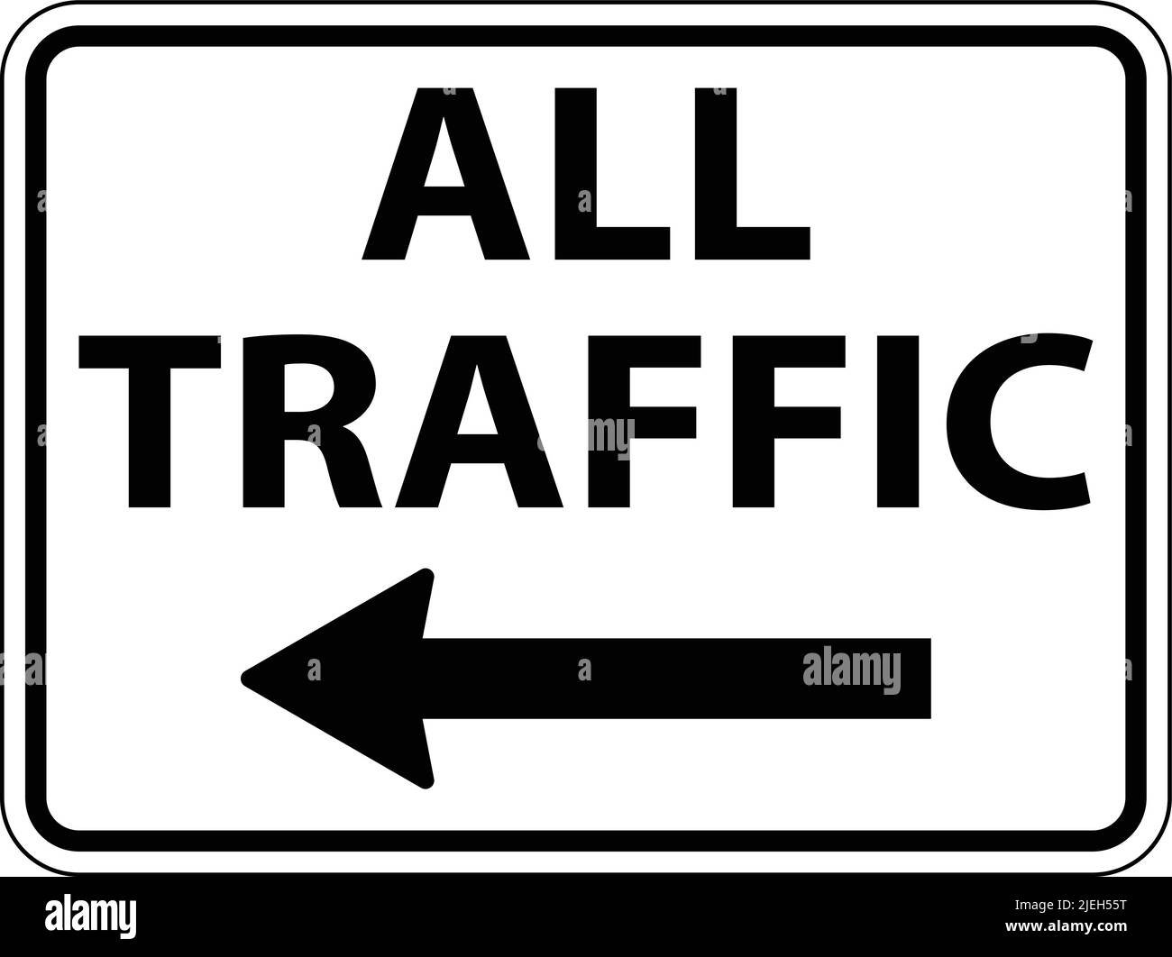 All Traffic Left Arrow Sign On White Background Stock Vector Image ...