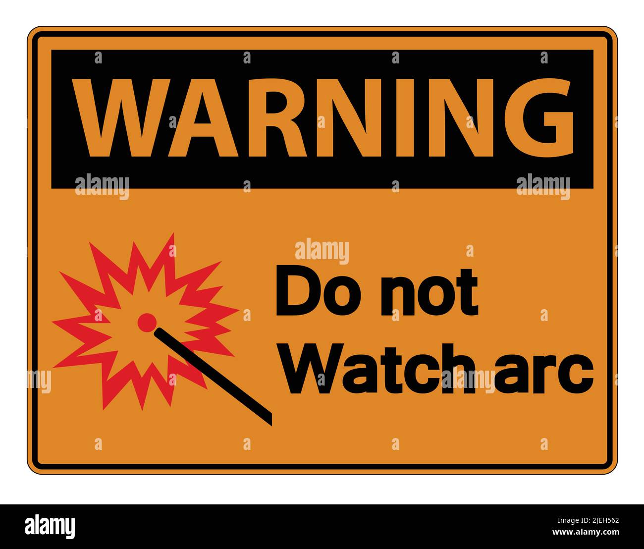 Warning Do Not Watch Arc Symbol Sign on white background,Vector ...