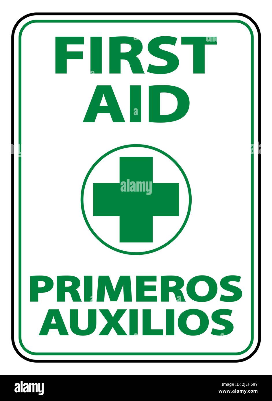 Bilingual First Aid Sign on white background Stock Vector Image & Art ...